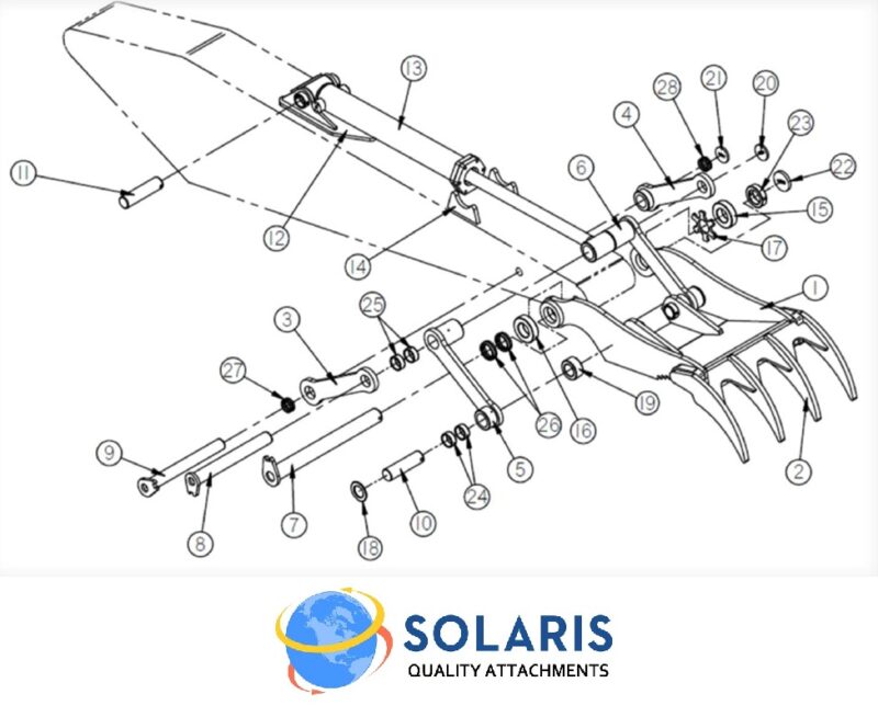 Progressive Link/Full Radius Link Hydraulic Thumbs | Solaris Attachments